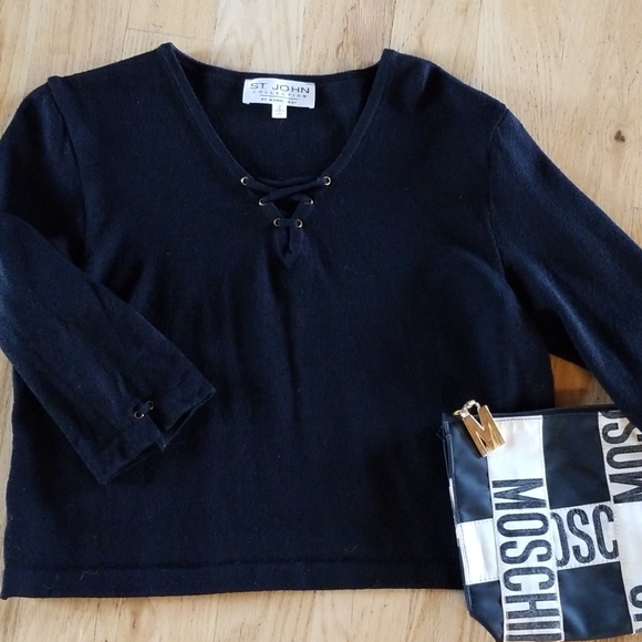 St. John Collection | Sweaters | St John Collection Lace Up Knit ...